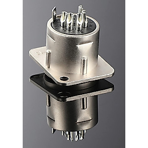 GDQLCNXB XLR Male Jack 5 Pin Panel Mount Jacks，Silver Metal Housing XLR-M Microphone Connector, 4Pcs.