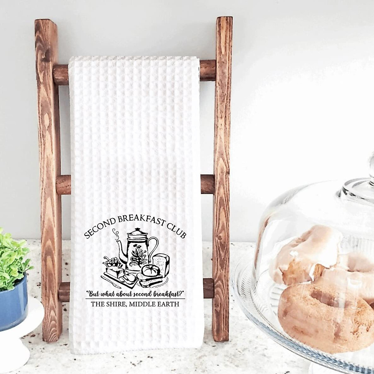 LOTR Movie Inspired Kitchen Decor But What About Second Breakfast Club Kitchen Towel Dish Towel Tea Towel (Second Breakfast Towel)
