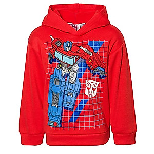 Transformers Optimus Prime Little Boys Fleece Pullover Hoodie Jogger Pants Red/Blue 7-8