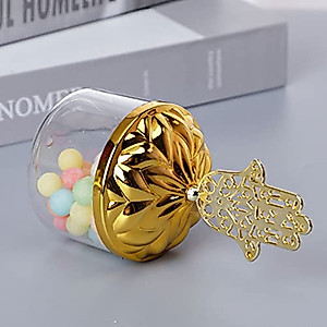ABOOFAN 12pcs Boxes Decorative Candy Boxes with Hamsa Hand Lid Clear Plastic Goodies Box Box Present Packaging Bag for Wedding Shower Holiday New Year