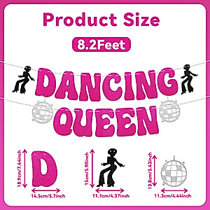 Dancing Queen Banner - Mamma Mia Bachelorette Party Decorations, You're the Dancing Queen Bunting Banner, Disco Dancing Themed Bachelorette Bridal Shower Party Decorations Hot Pink