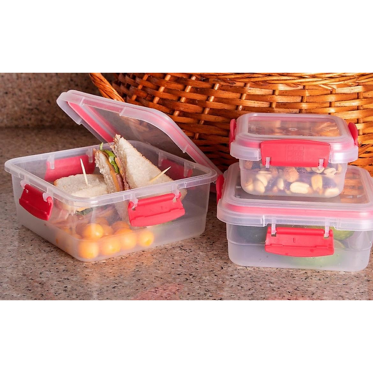 Food Storage Containers with Lids - Kitchen Essentials for Every Home: Leak Proof/BPA-free -kitchen organizer - Durable Plastic Containers sets for Organized Storage-3 Pcs(0.325l - 0.7l- 1,2l)
