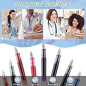 40 Pack Disposable Fountain Pens Set, Colored Ink Extra Fine Nib Classic Design Large Capacity Calligraphy Pens for Journaling, Office Supplies for Sketching, Writing