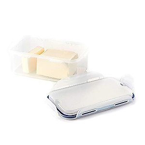 LocknLock Easy Essentials Food Storage lids/Airtight containers, BPA Free, Butter-25 oz, Clear
