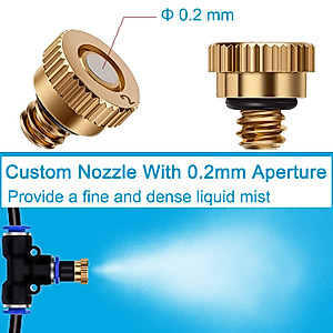 Signice Fan Misting Kit - Upgraded Adjustable 26FT Fan Misters for Cooling Outdoor with 5 Mist Nozzles DIY Water Mister Fans for Outside Patio Backyard