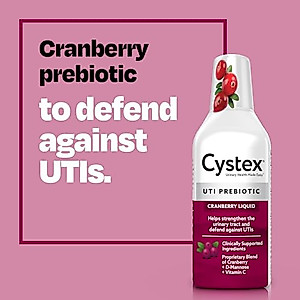 Cystex Urinary Tract Infection Support and Prevention for Men and Women, Cranberry Prebiotic Supplement for UTI Protection & Urinary Health Maintenance, D-Mannose & Vitamin C, 7.6 oz (2 Pack)