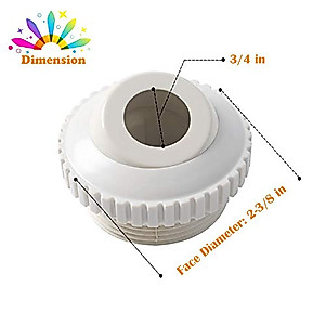 Podoy 3/4" Directional Flow Eyeball Inlet Jet for compatible with Hayward SP1419D with 1-1/2" MIP Threa White Opening Hydrostream Return Jet Replacement Part (5 Pack, Beige)