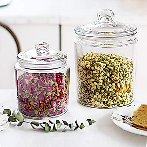 Glass Jars 32oz,Maredash Candy Jar with Lid For Household,Food Grade Clear Jars (6 Pack)