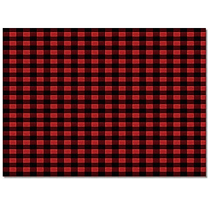 Black and Red Line Buffalo Plaid Area Rug, Red Black Checkered Decorative Rug, Easy Clean Carpet with Anti-Slip Backing for Bedroom Living Room Dining Room Office 5ftx8ft