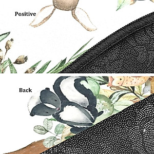 Woodland Animals Personalized Polyester Fiber Non-Slip Home Decor Carpets,Custom Area Rug Carpet Floor Mat for Bedroom Living Room Home Playroom Size 5.2'x7.5' Option 6