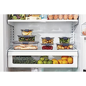 Rubbermaid 10-Piece Brilliance Food Storage Containers with Lids for Lunch, Meal Prep, and Leftovers, Dishwasher Safe, 3.2-Cup, Clear/Grey, 5-Pack