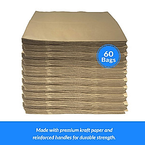Reli. Paper Shopping Bags | 60 Pcs | Large 16"x6"x12" | Brown Paper Bags with Handles | Heavy Duty, 68 lbs Basis | Kraft Bags With Wide Base | Take Out/To Go, Retail, Shopping, Restaurant