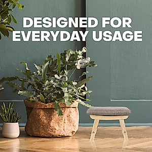 Small Foot Stool, Ottoman Foot Rest for Home Office, Living Room, Bedrooms and Kitchen Solid Wood Frame, Low Foot Stool Under Desk (Low Children's Stool and Ottoman Vanity Stool) 15" - 10.3" - 11.4"