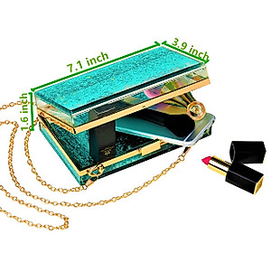 JeVenis Womens Transparent Sequins Chain Clutch Evening Handbag Party Cross-body Purse (New Green)