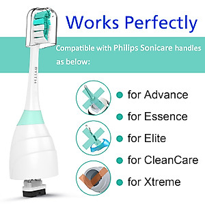 BYITH Replacement Brush Heads Compatible with Sonicare E-Series Toothbrush HX7022/66, Essence, Xtreme, Elite, Advance and CleanCare Screw-On Handles, 4 Pack