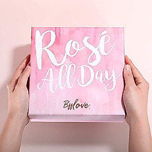 BFF LOVE 6Pcs Spa Gifts for Women, Bath Gift Set, Rose Gift Baskets for Women, Spa Kit with Essential Rose Oil, Bath Salt, Soap, Natural Petals, Mothers Day Gifts for Her