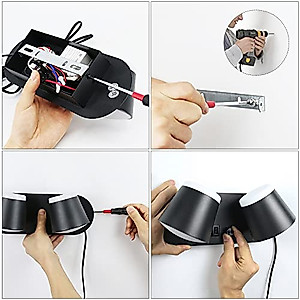 Sytmhoe Modern Black Double Head Dimmable LED Wall Sconce, Bedroom Wall Light with USB, Plug-in Installation, 12W, 10.24x3.94x5.12in