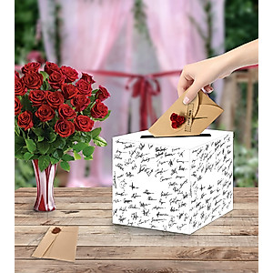 SietDESEO 2 Pcs White Card Box Diy Gift Card Box Money Card Box Holder for Wedding Reception Baby Shower Bridal Shower Birthday Party Supplies