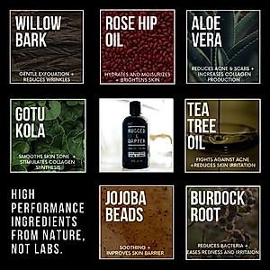 Premium Men's Face Wash - Mens Daily Face Wash - Mens Exfoliating Facial Wash - Face Cleanser for Men - Natural Mens Face Wash for Oily Skin, Mens Acne Face Wash, Mens Facial Cleanser, Mens Face Scrub