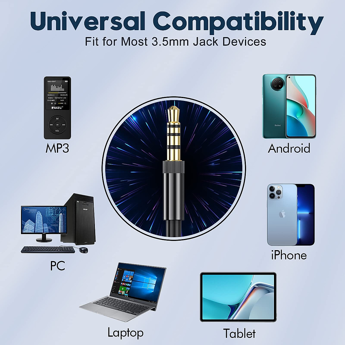 Wired Earbuds with Microphone, in Ear Headphones with Heavy Bass &Noise Isolation, High Sound Quality in-Ear Earphones Compatible with Samsung, Tablet, Laptop,MP3, Android Phones and All 3.5mm Jack