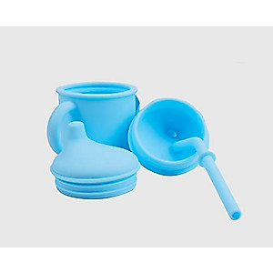 Baby cup with two lids, straw and sippy cup, Silicone baby cup-sippy cup-baby sippy cup- training cup- un breakable cup -cup with two handles- straw cup with handles