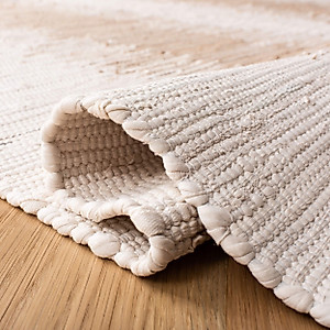 SAFAVIEH Montauk Collection Runner Rug - 2'6" x 6', Beige, Handmade Fringe Cotton, Ideal for High Traffic Areas in Living Room, Bedroom (MTK752A)