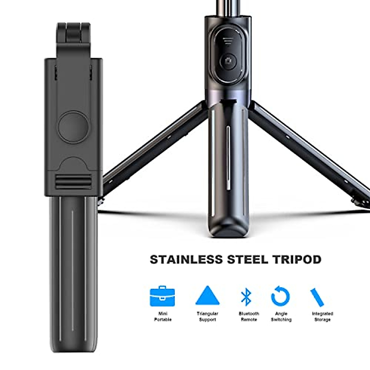 Absob Selfie Stick Tripod, All in One Extendable Portable 43" iPhone Tripod Selfie Stick with Bluetoioth Wireless Remote Compatible with iPhone 13 12 11 pro Xs Max Xr X Galaxy Note10/S20/S10