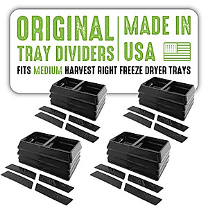 Tray Dividers for Harvest Right Freeze Dryer Trays - Fits Medium Trays (4 Sets (4 Trays), Black)