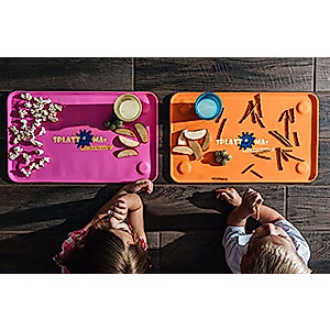 Splattmat Large Premium Silicone Kids Suctioned Placemat, New Sensory Montessori Inspired Food, Snack, Travel, & Arts & Crafts mat
