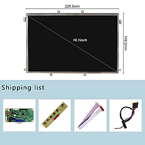10.1 inch HSD101PWW1 1280x800 40pin IPS LCD Screen and VGA LVDs Controller Board,with Location Holes