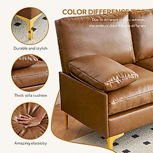 Atopston 53" Loveseat, Mid Century Mid-Century Modern Decor 2 Seater Sofa, Small Sofa for Bedroom Apartment Office, Caramel