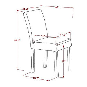 East West Furniture VAAB7-LWH-02 7Pc Dinette Set Includes a 59/76.4 Inch Oval Dining Table with Butterfly Leaf and 6 Parson Chair White Leg and Linen Fabric Light Beige, 7 Pieces