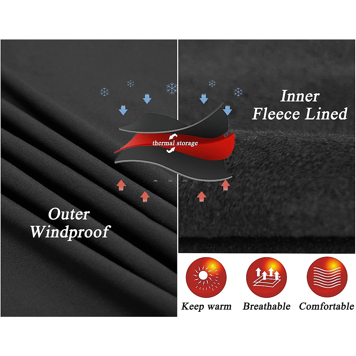 SILKWORLD Men's Thermal Long Sleeve Compression Shirts Athletic Cold Weather Base Layer,B1_3pack_Black#3,Large