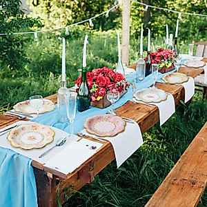 Maxcheck 72 Pcs Floral Paper Plates Flower Plates with Gold Rim Disposable Plates for Tea Party Decorations Birthday Baby Shower Wedding Bridal Supplies (6 Inch)