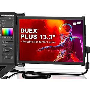 Duex Plus Portable Monitor for Laptop, 13.3" Full HD IPS Dual Screen for Laptops, Mobile Pixels USB C Powered Plug and Play Portable Display,Windows/Apple Compatible