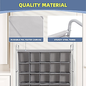 STORAGE MANIAC Shoe Cubby Organizer, Free Standing Shoe Cube Rack for Entryway, Bedroom, Apartment, Closet, 40-Cube Gray