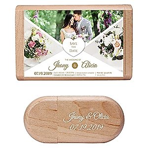 Custom Logo/Image Wooden USB Flash Drive 16GB Thumbdrive Memory Stick