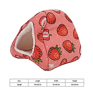 Warm Small Pet Bed, Hamster Cage Pink Windproof for Hamster for Guinea Pig(Small Code)
