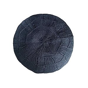 Hysunland Black Satin Lined Hats for Women Ladies Winter Spring Knit Beret