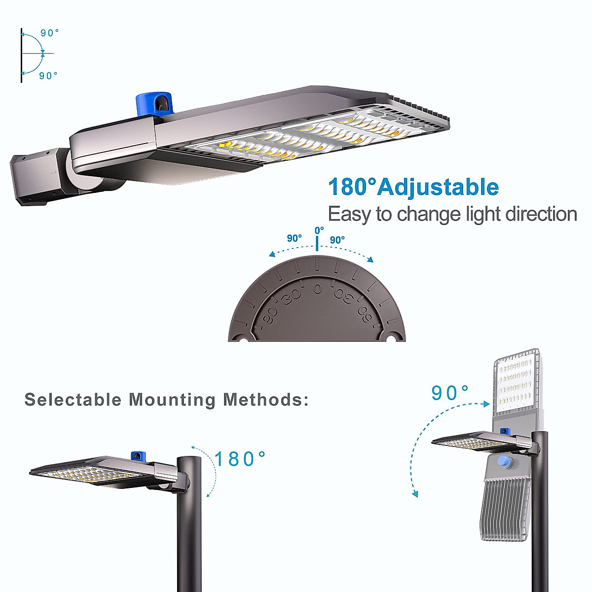 2Pack 200W LED Parking Lot Lighting 35000LM 5000K LED Pole Lights Outdoor with Dusk to Dawn, LED Parking Lot Lights Outdoor Pole Mount-𝟳𝗬𝗿𝘀 𝗪𝗮𝗿𝗿𝗮𝗻𝘁𝘆(Coverage: 55~75Ft at Height:25~35Ft)