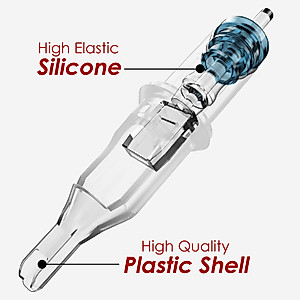 Wormhole Tattoo Cartridge Needles, 20pcs Mixed Cartridge Needles 1203RL 1205RL 1205RM 1207RM Tattoo Cartridges Disposable Tattoo Needle Cartridge Tattoo Needles Cartridge Needles for Tattoo Artist