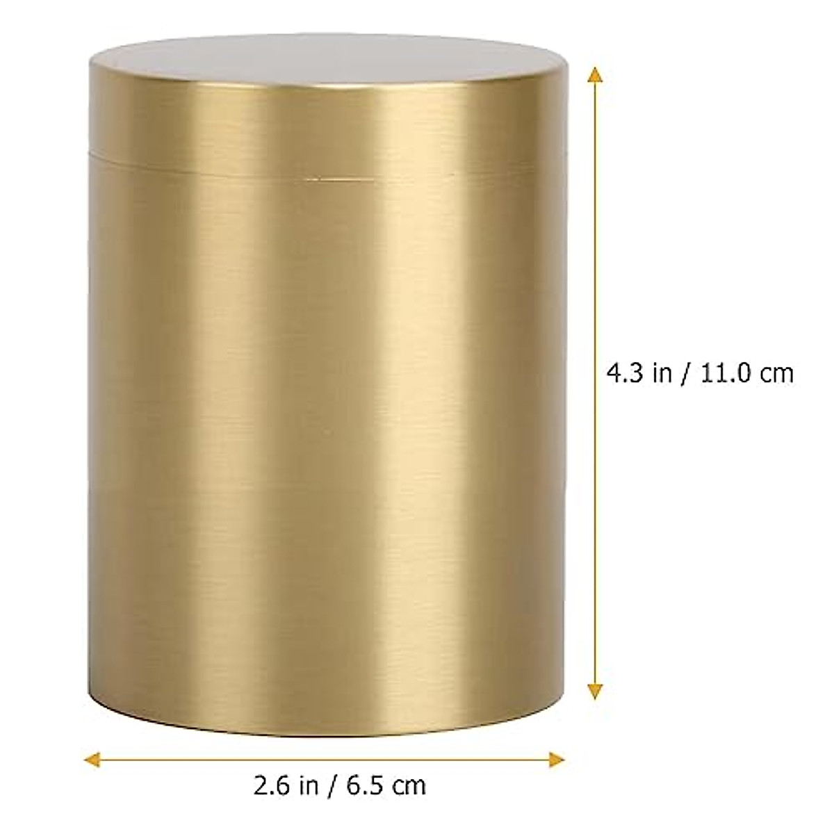 Airtight Containers Tea Canister Sealing Tea Jar Polished Tea Leaf Storage Jar Vintage Tea Canister Coffee Bean Can Copper Canister Food Container (11X6.5cm) Containers for Food