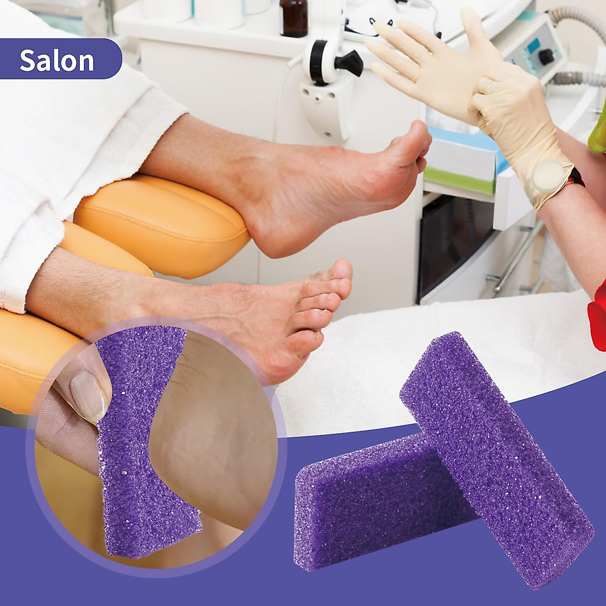 CHAOMAO Disposable Foot Scrubber Pumice Pads, Pedicure Pumice Stone Dead Skin Callus Remover for Feet
