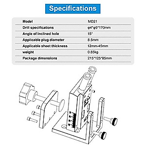Pocket Hole Jig Wood Jig Pocket Hole Jig Kit Mini Style Pocket Hole Jig Kit for Wood Working Step Drill Bit Set