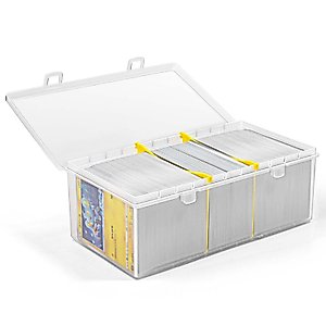 400 Count Plastic Trading Card Storage Box with Dividers, Baseball Card Storage Box, Sports Cards Holder Organizer - 1 PACK