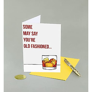 Graphique Old Fashioned Birthday Card | Ideal for Him | Family and Friends | Color-Coordinated Envelope | 5" x 7"