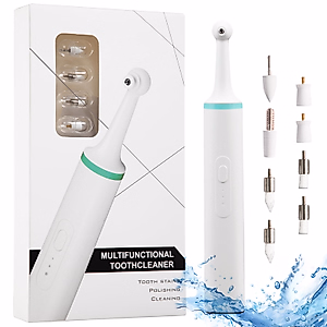 LINKYCARE Electric Tooth Polisher, Household Electric Dental Calculus Remover with 8 Replacement Heads & 3 Adjustable Modes, Plaque Remover for Teeth, Teeth Cleaner Tools