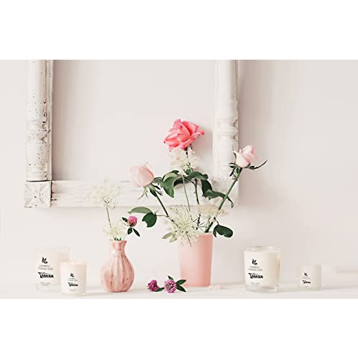 Teeken Candles for Home Scented, Sandalwood Candle Jar, 5.29oz/150g 100% Soy Candle & Simple Modern Style Frosted Jar Scented Candles Set for Perfect Birthday Gifts