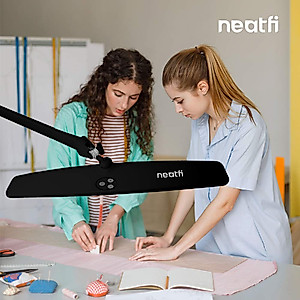 Neatfi Elite HD XL Task Lamp with Clamp, 1360 Lumens, 84PCS SMD LED, 6500K, Super Bright Desk Lamp, Non-Polar Dimming (22 Inches, Black)