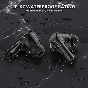 slitinto Bluetooth Headphones, Noise Cancelling Wireless Earbuds, Touch Control in-Ear Headphones, IPX7 Waterproof Bluetooth 5.0 Stereo Earphones, Immersive Sound Premium Deep Bass Headset
